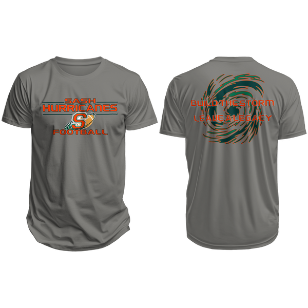 SASH FOOTBALL P-CORE TEE - GRAY (BUNDLE) - Prodigy Athletic Gear